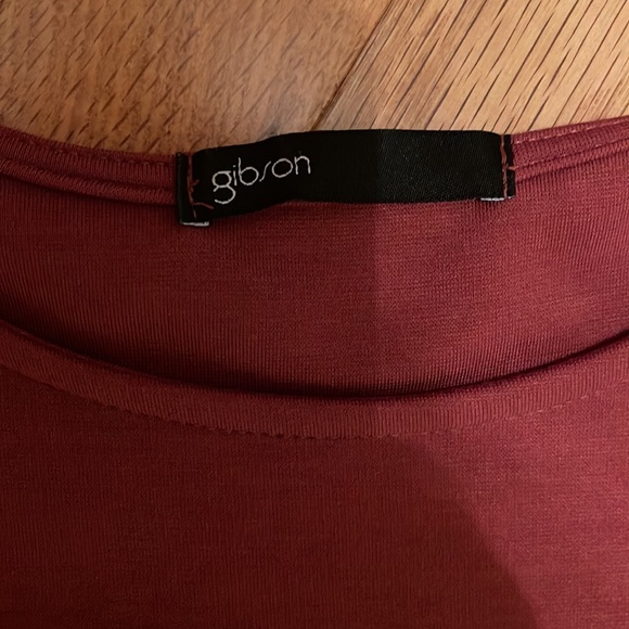 Gibson | Tops | Gibson Ruffle Bell Sleeve Shark Bite Asymmetrical Top ...